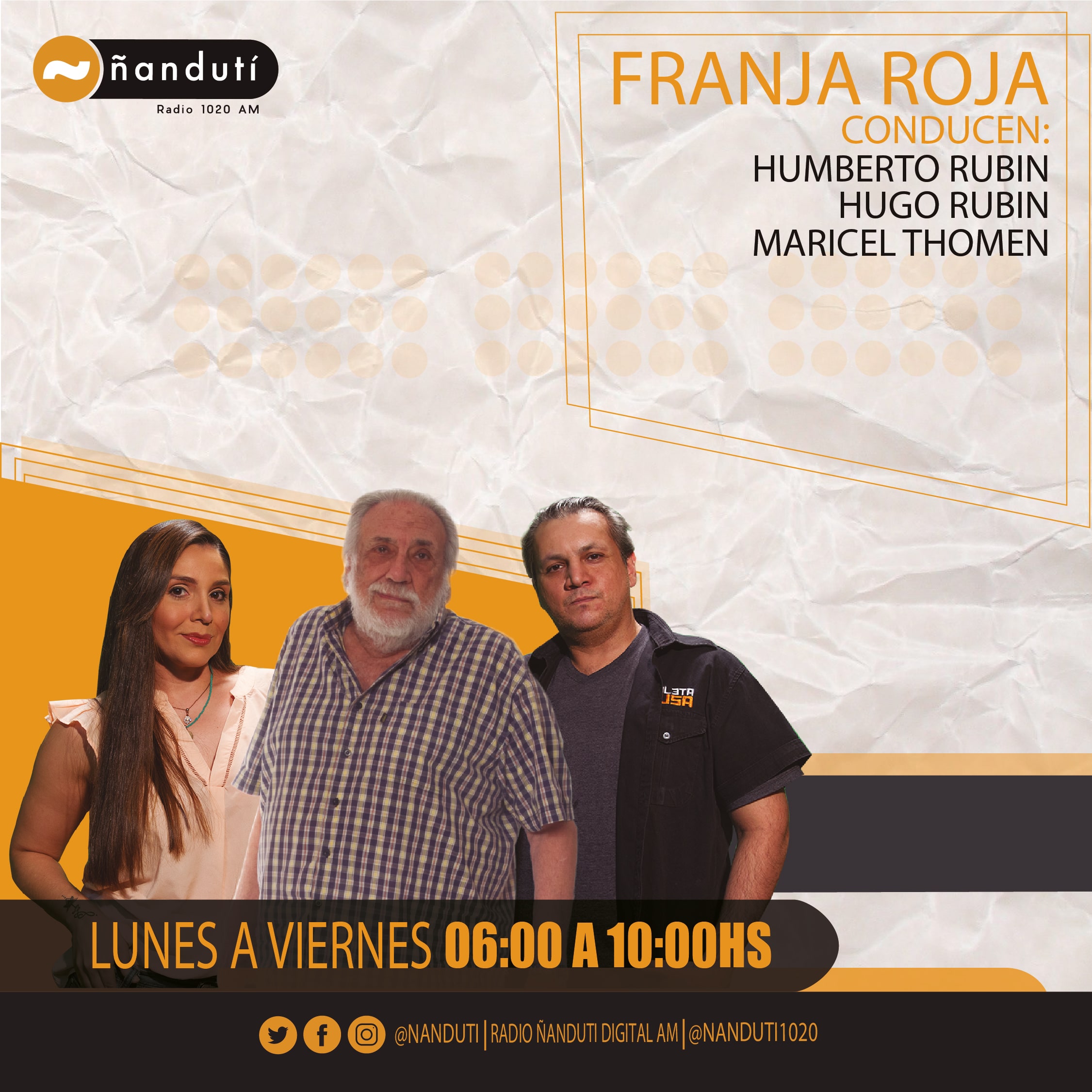 Franja Roja con Humberto y Hugo Rubin junto con Maricel Thomen